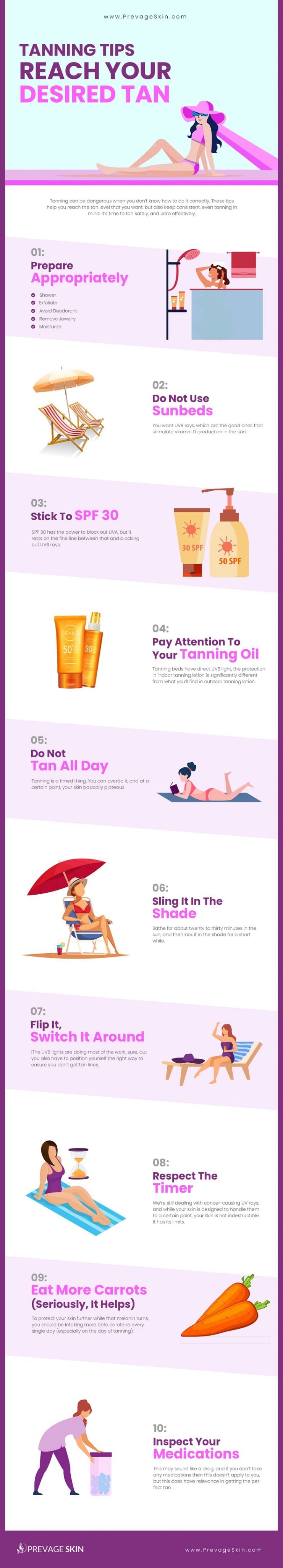 Tanning Tips - Reach Your Desired Tan | PreVageSkin